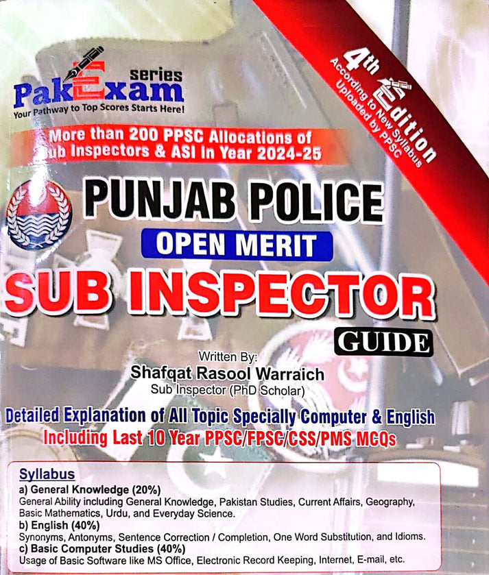Punjab Police Open Merit Sub Inspector Guide – Ilmi Book House